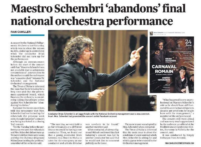 Maestro fails to show up for last performance - Slippedisc